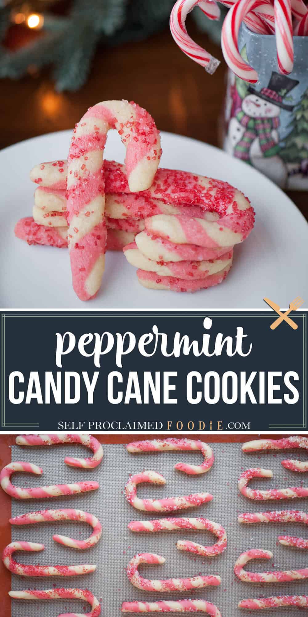 Peppermint Candy Cane Cookies - Self Proclaimed Foodie