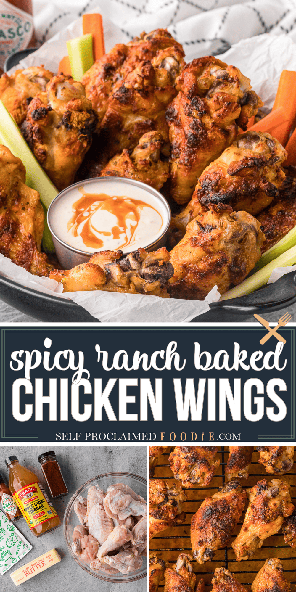 Spicy Ranch Chicken Wings - Self Proclaimed Foodie