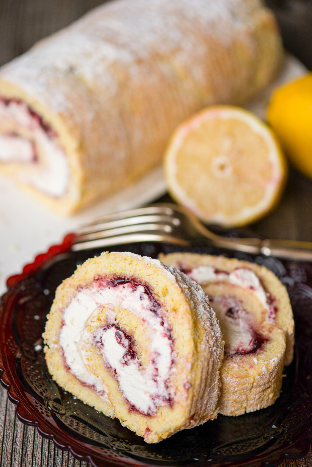 Lemon Berry Cake Roll - Self Proclaimed Foodie