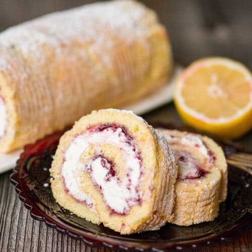 Lemon Berry Cake Roll - Self Proclaimed Foodie