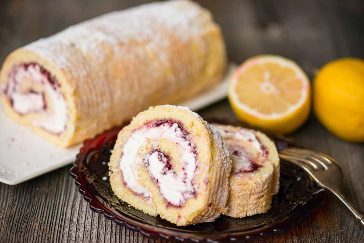 Lemon Berry Cake Roll - Self Proclaimed Foodie