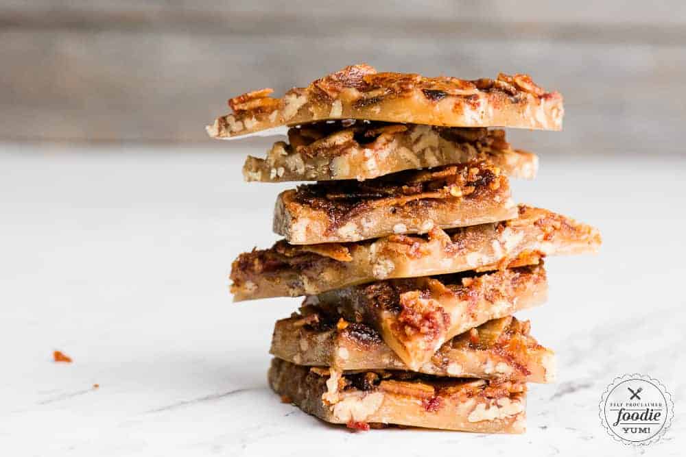 Bourbon Bacon Brittle with Pecans - Self Proclaimed Foodie