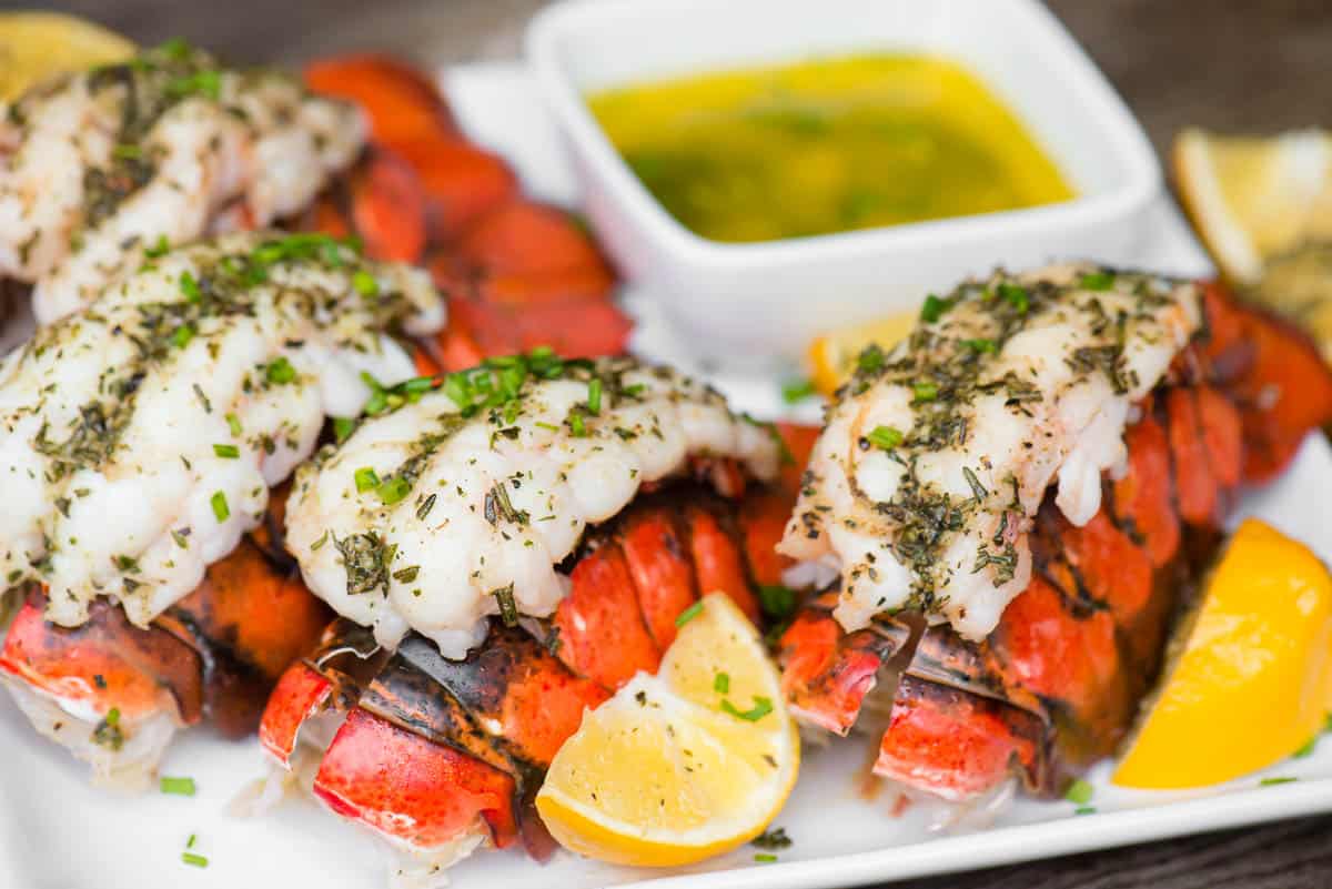Broiled Lobster Tail with Garlic Herb Butter - Self Proclaimed Foodie