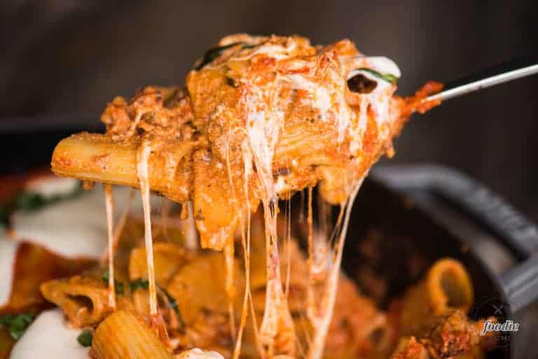 Cheesy Baked Rigatoni Pasta - Self Proclaimed Foodie