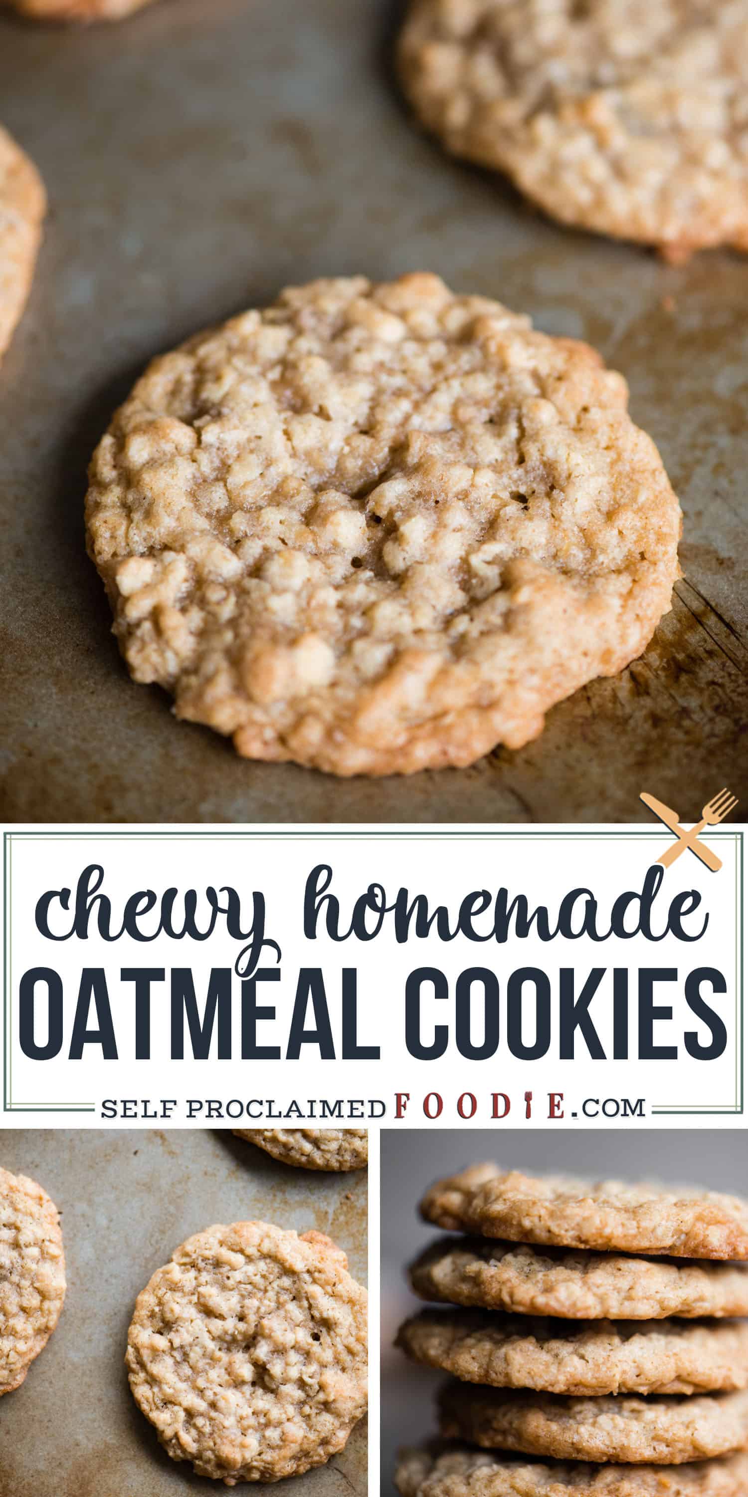 Chewy Oatmeal Cookies - Self Proclaimed Foodie