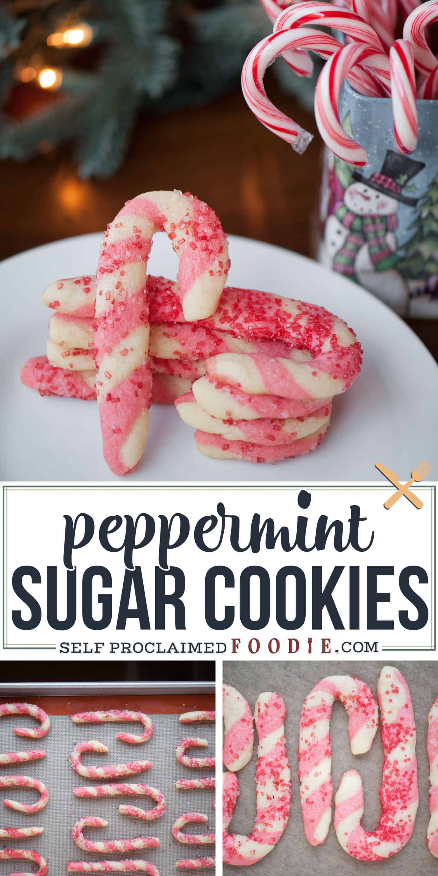 Peppermint Candy Cane Cookies - Self Proclaimed Foodie