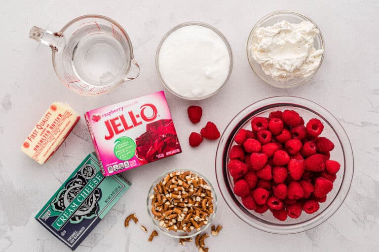 Raspberry Pretzel Salad - Self Proclaimed Foodie