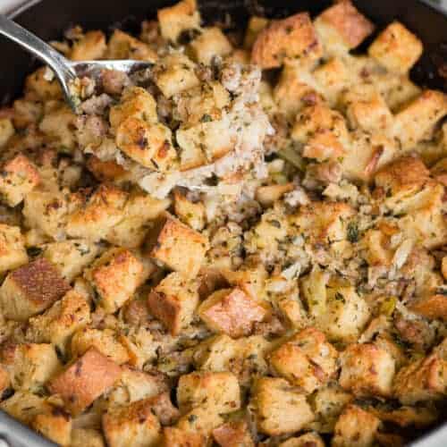 Homemade Sausage Stuffing {Dressing Recipe} | Self Proclaimed Foodie