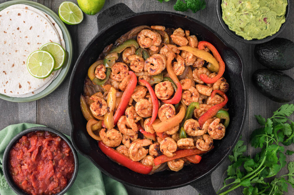 Quick and Easy Sizzlin' Hot Skillet Shrimp Fajitas