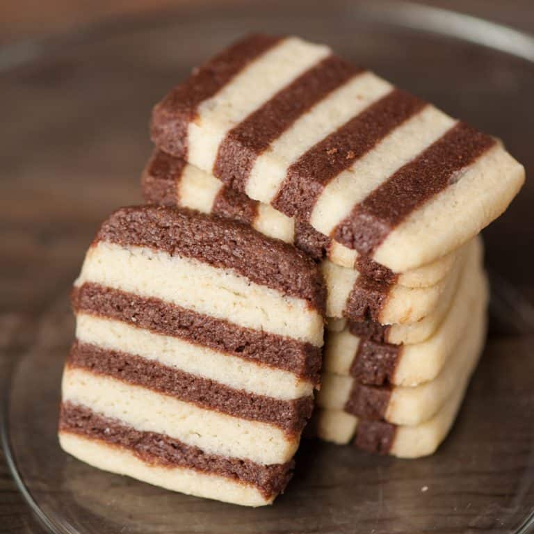 Chocolate Striped Shortbread Cookies - Self Proclaimed Foodie