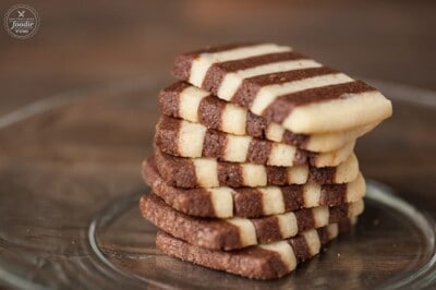 Chocolate Striped Shortbread Cookies - Self Proclaimed Foodie