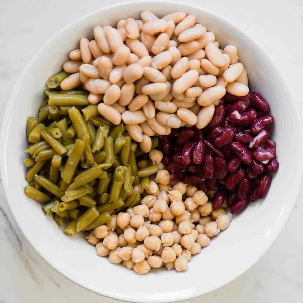 Three Bean Salad Recipe {actually, Four Bean} - Self Proclaimed Foodie